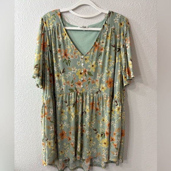 Siren Lily | Tops | Siren Lily Floral Top Babydoll Plus Size Flowy ...